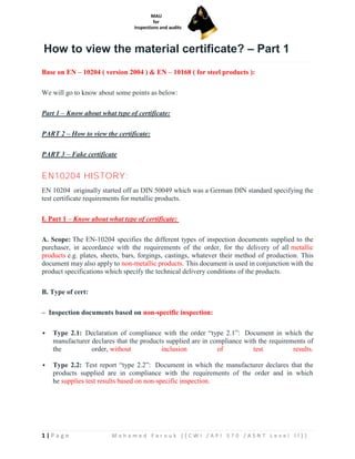 How to view the material certificate part 1 | PDF