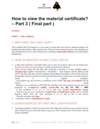 How to view the material certificate part 3 | PDF | Business | Business ...
