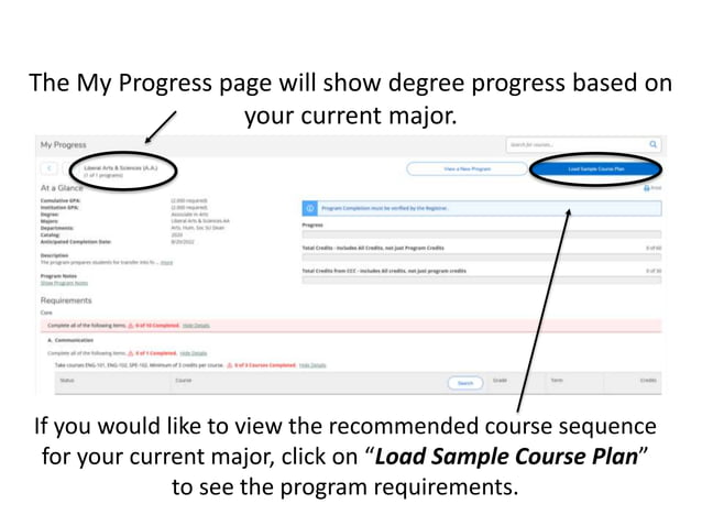 How to view the recommended course sequence for your academic program | PPT