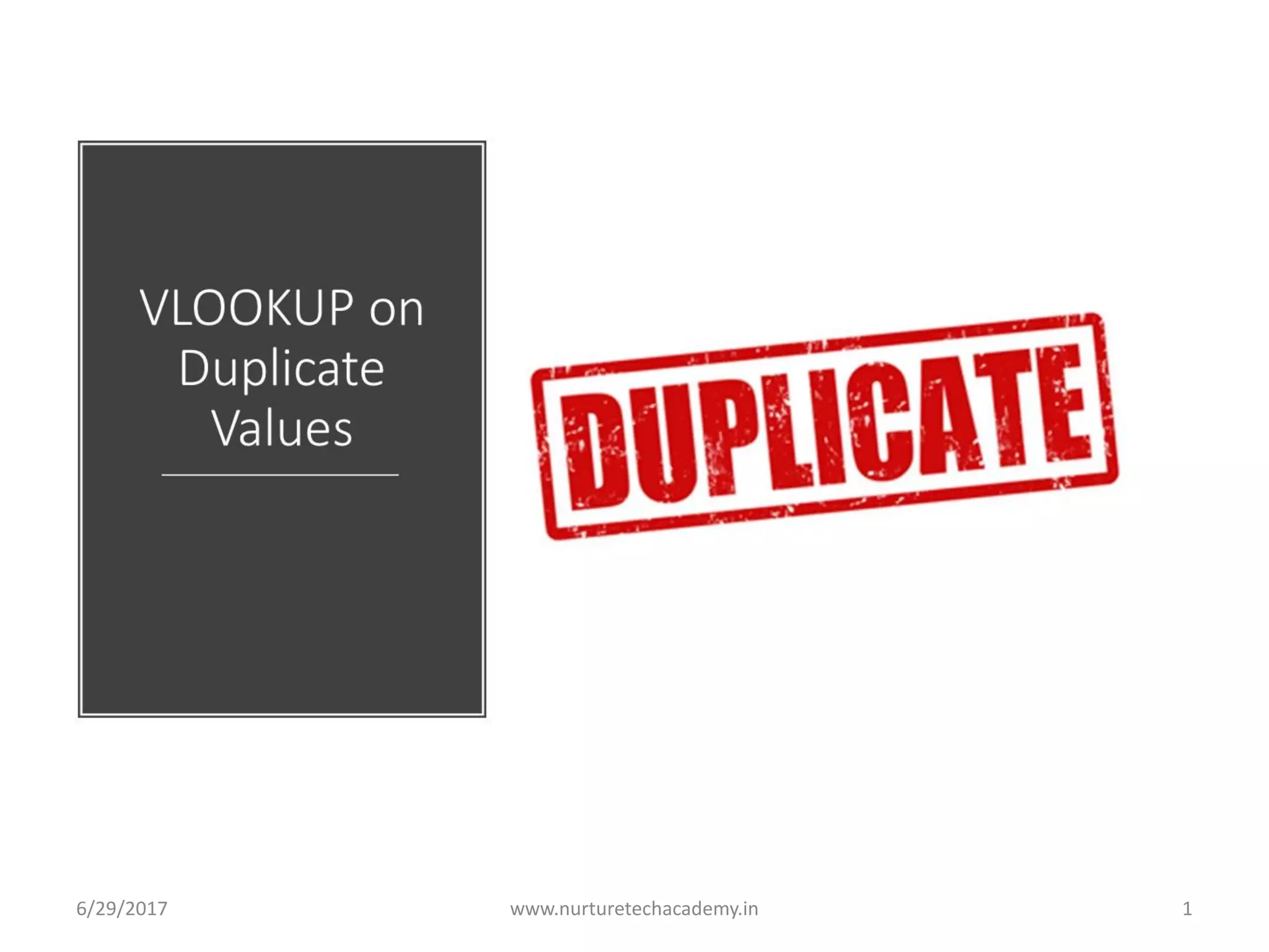 How To Vlookup On Duplicate Values Nta Ppt 