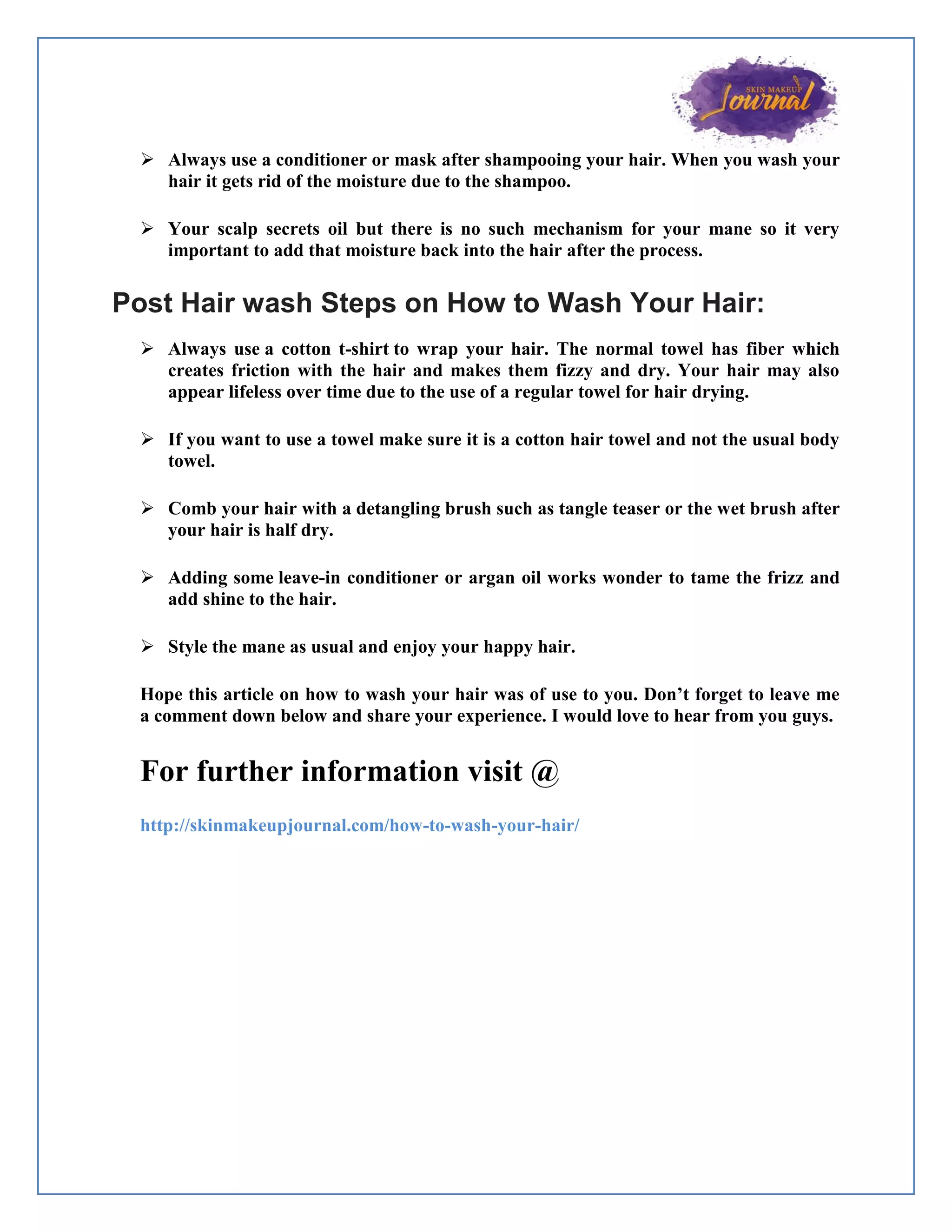 How to wash your hair | PDF
