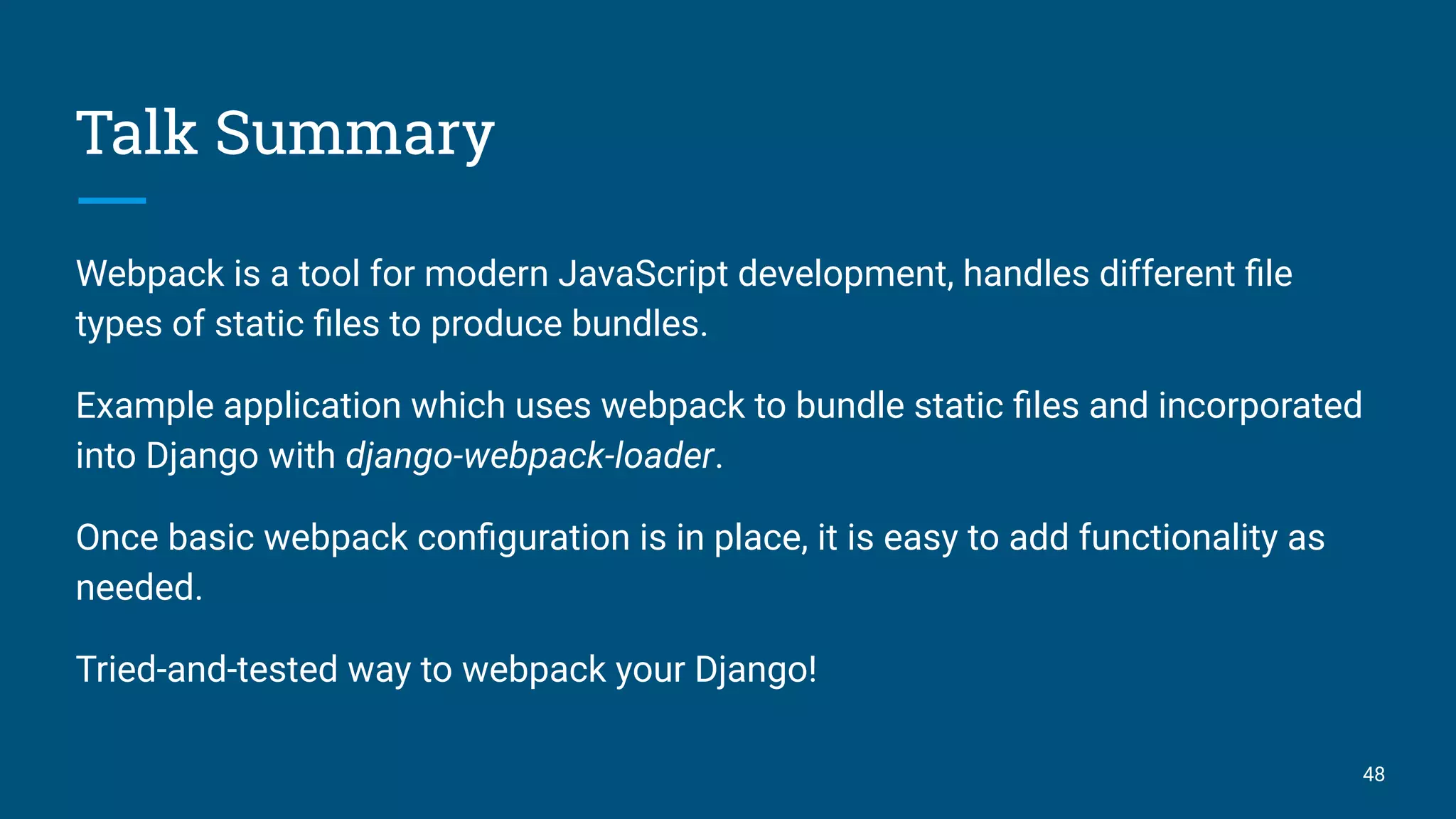 How to Webpack your Django! | PDF