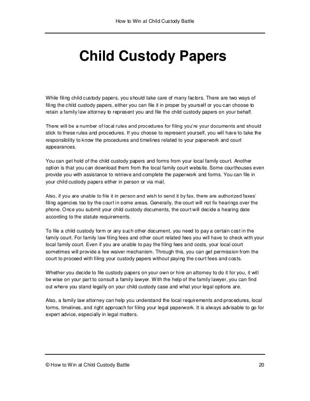 How to win_at_child_custody_battle | PDF