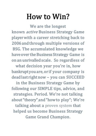 How to win bsg game | DOCX