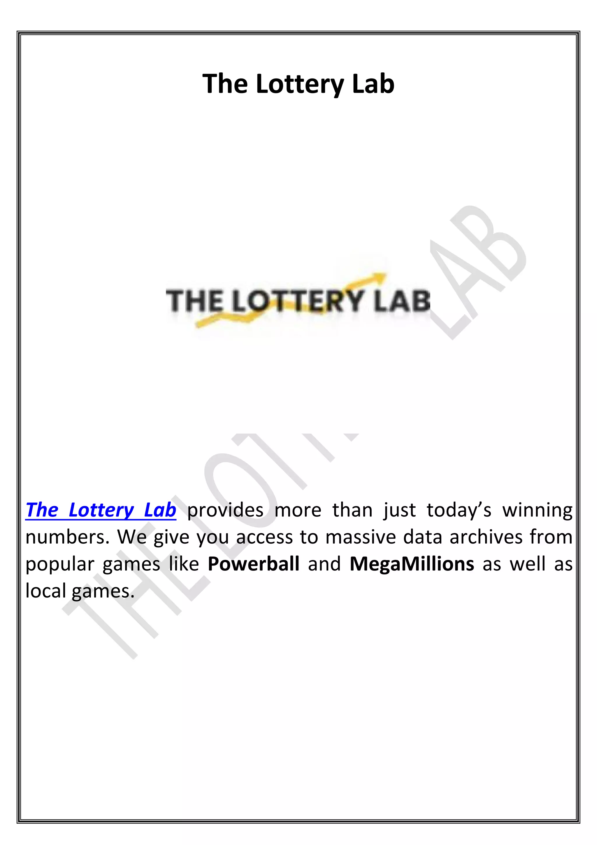 How To Play and Win California State Lottery in USA - The Lottery Lab | PDF