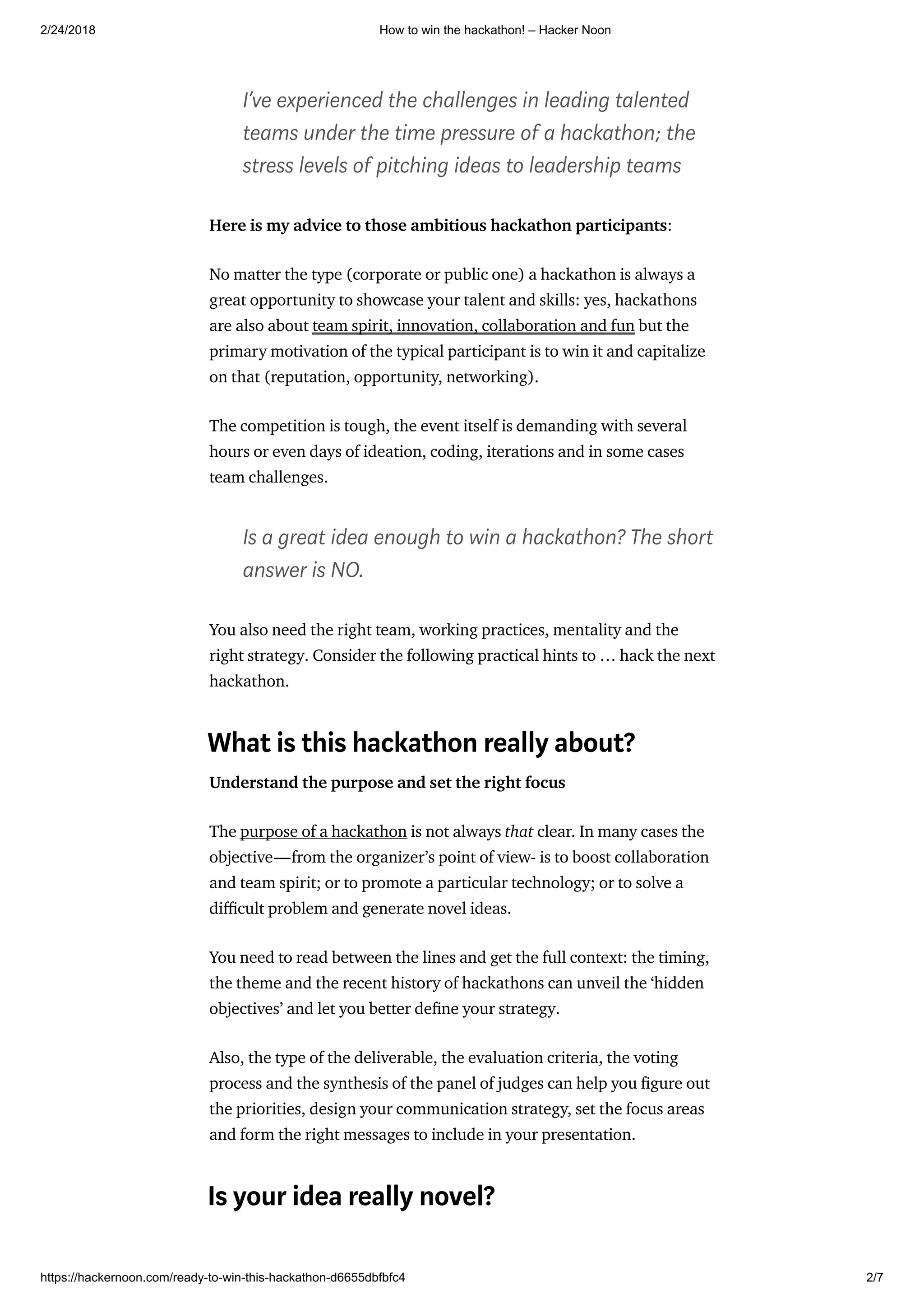 How to win the hackathon! | PDF