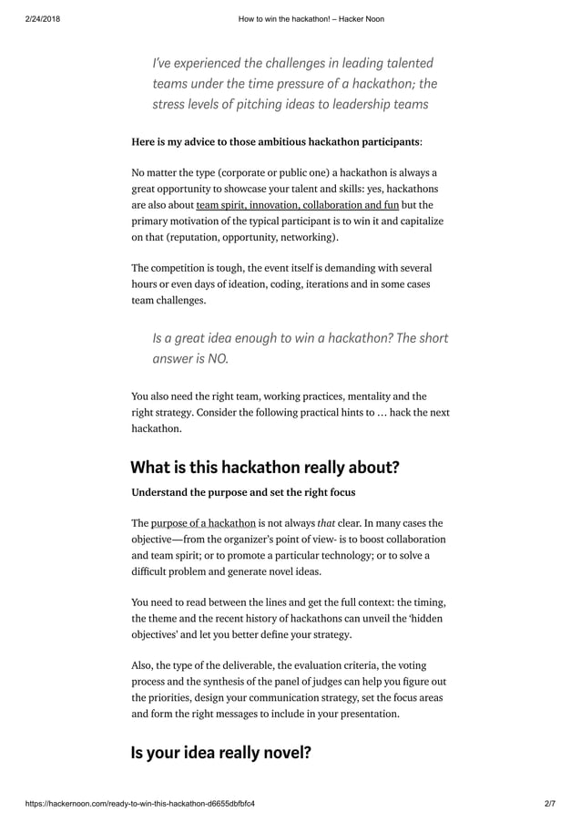 How to win the hackathon! | PDF