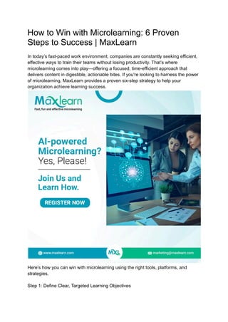 How to Win with Microlearning_ 6 Proven Steps to Success _ MaxLearn.pdf