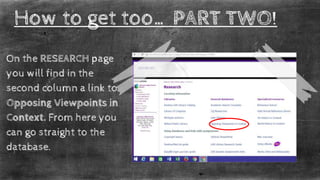 How to work... opposing viewpoints in context | PPTX