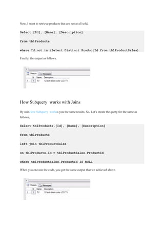 How to work with Subquery in Data Mining? | PDF