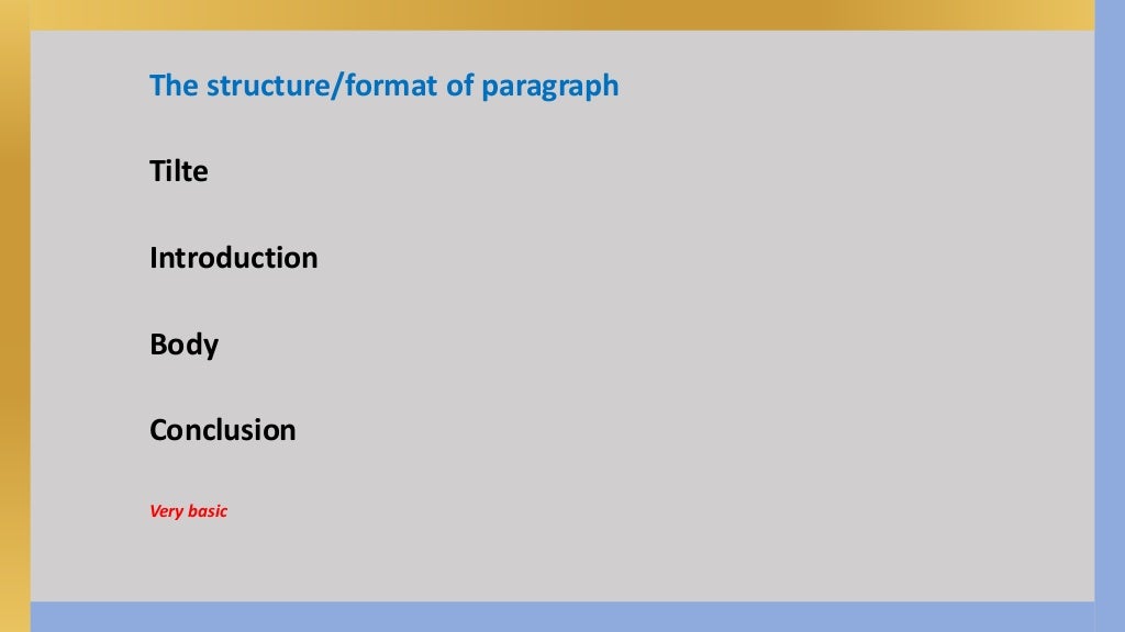 How to wright a paragraph