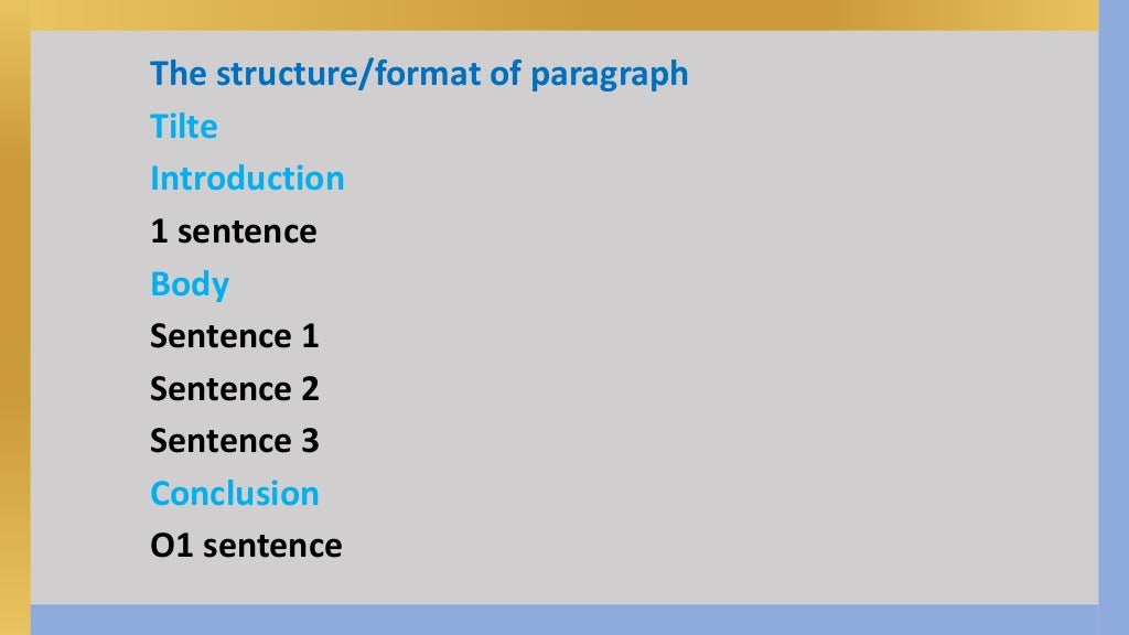 How to wright a paragraph