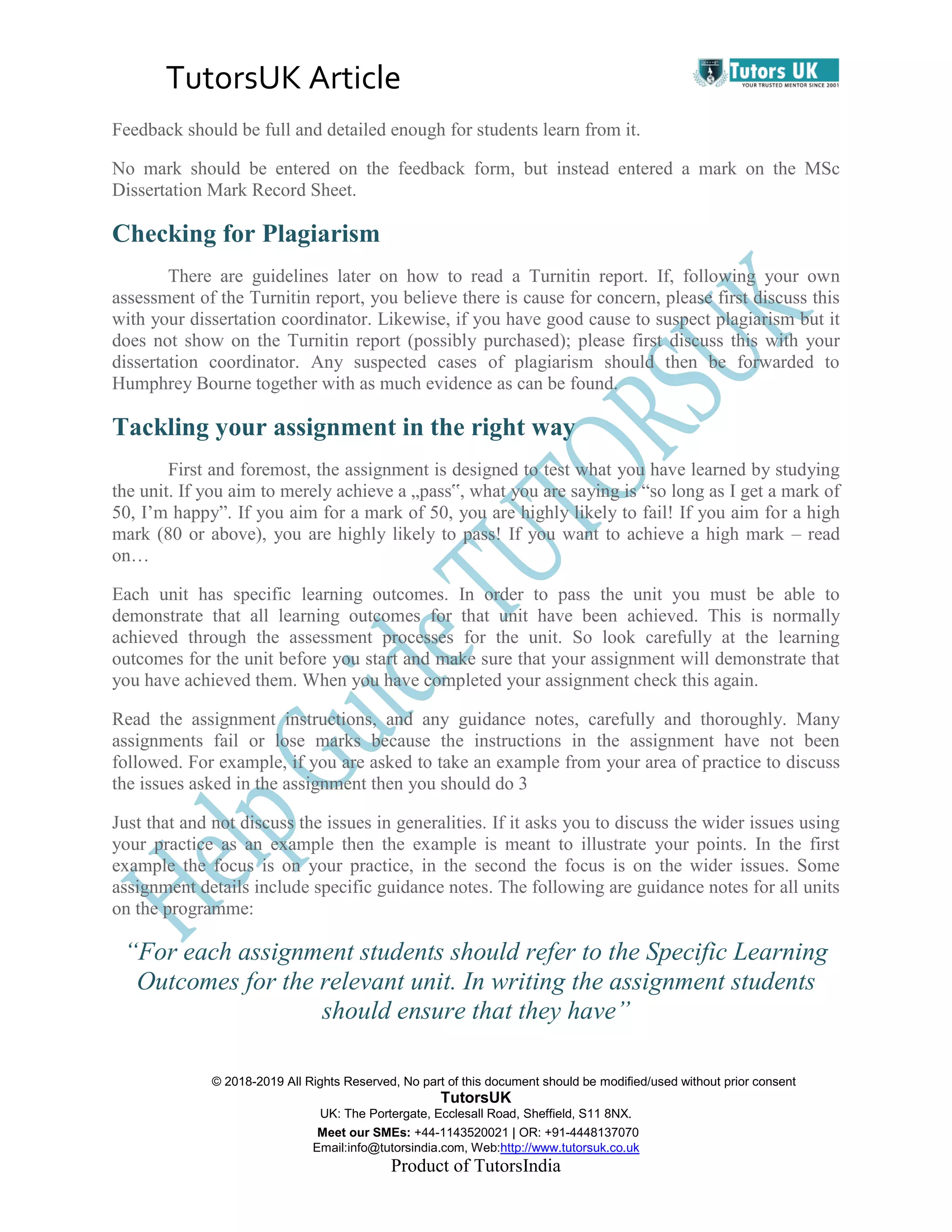 How to write : Guidelines for your writing assignment | PDF