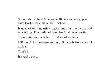 How to Write 10 Articles a Day | PDF