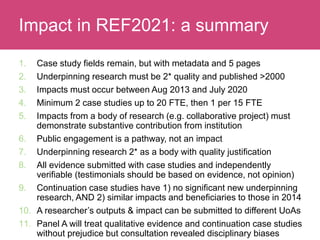 How to write a 4* REF impact case study | PPTX