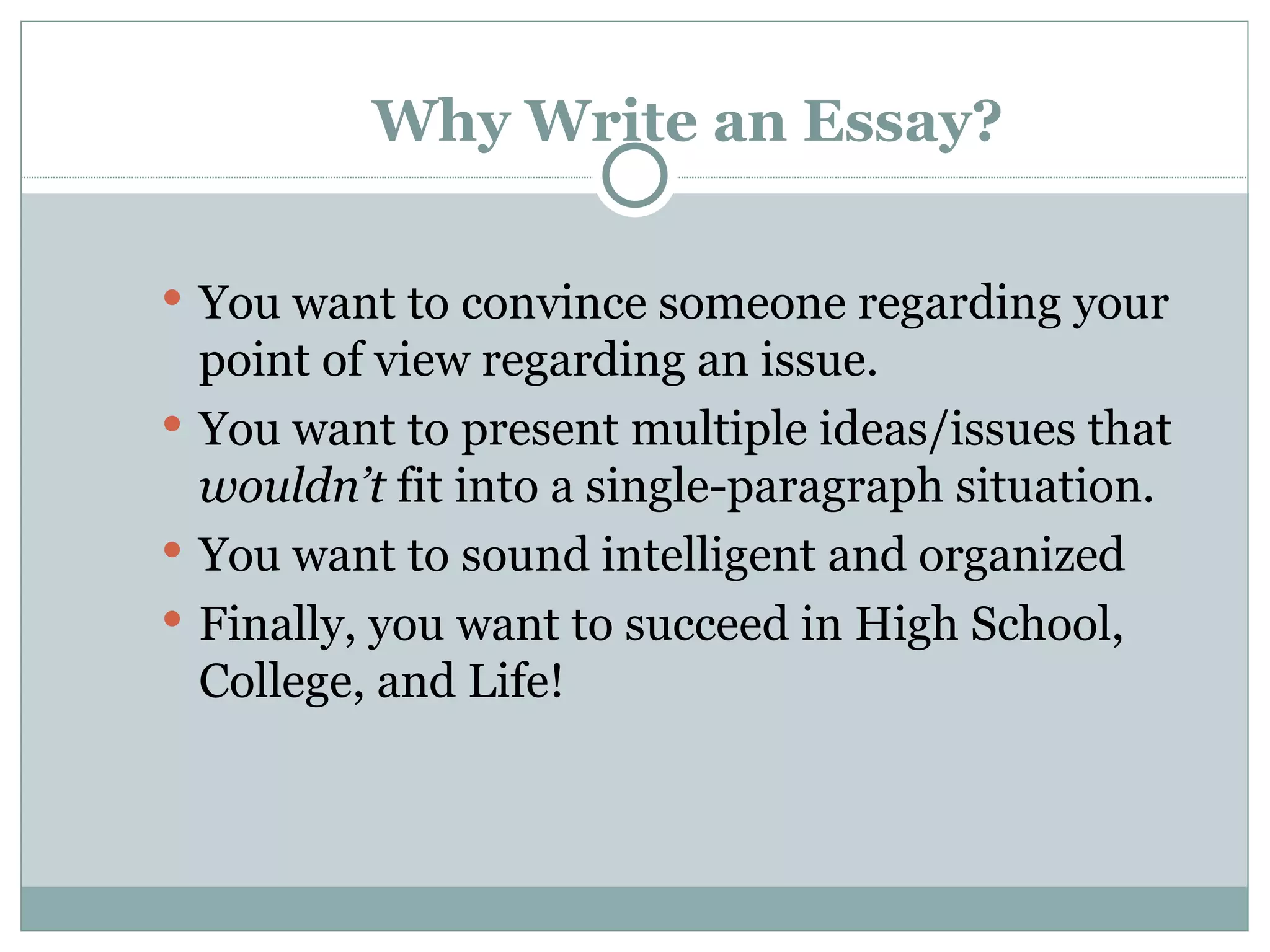 How to write a 5 paragraph essay | PPT