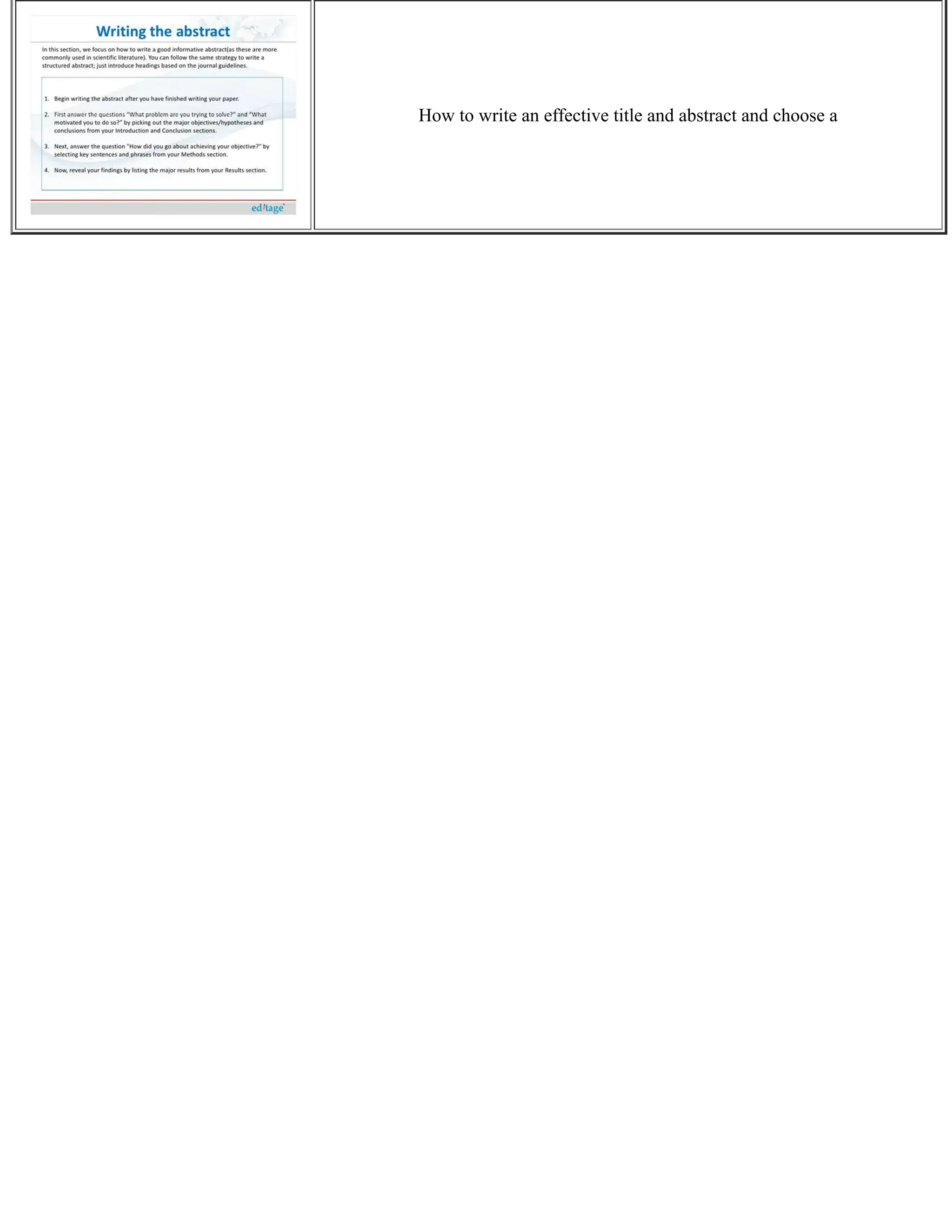 How To Write A Abstract For A Research Paper | PDF