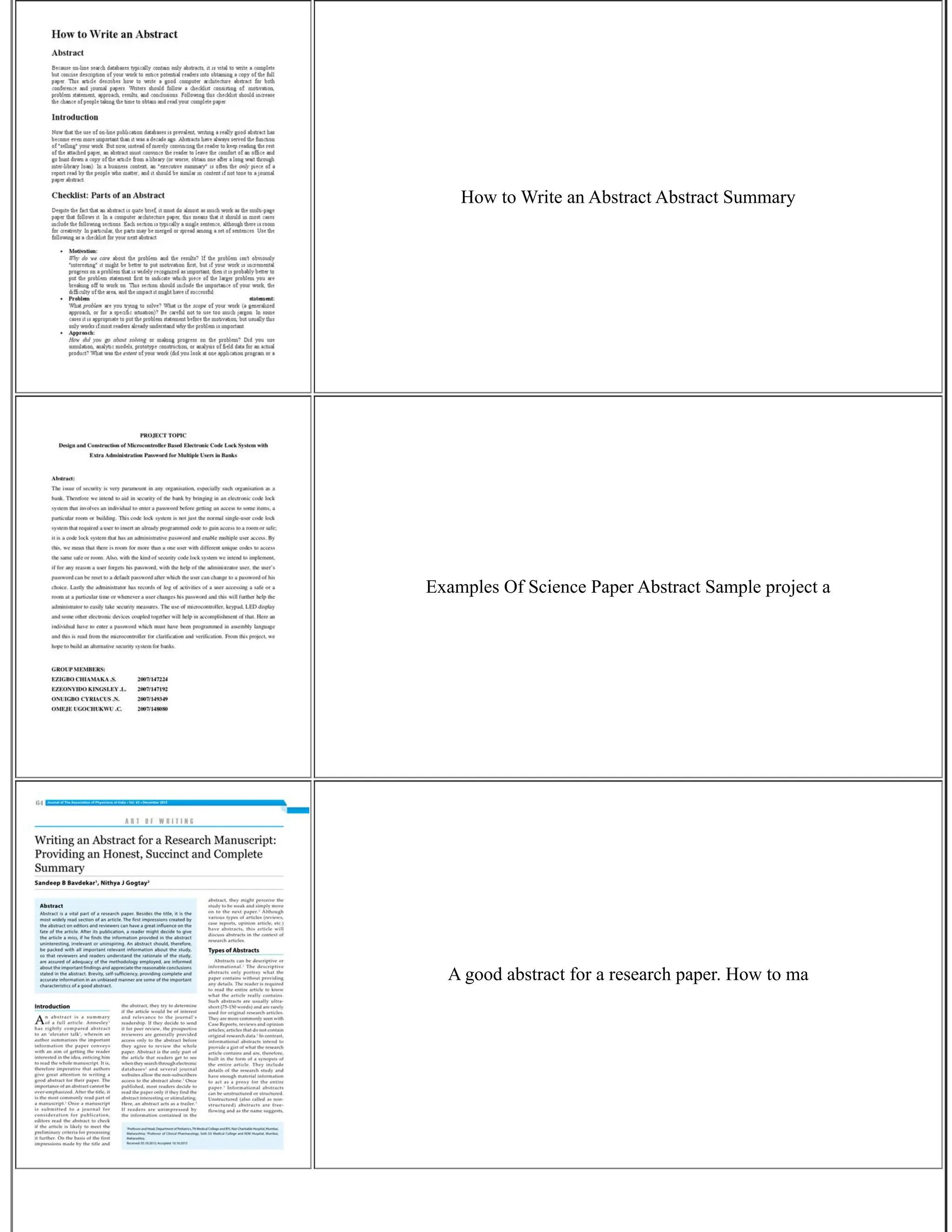 How To Write A Abstract For A Research Paper | PDF