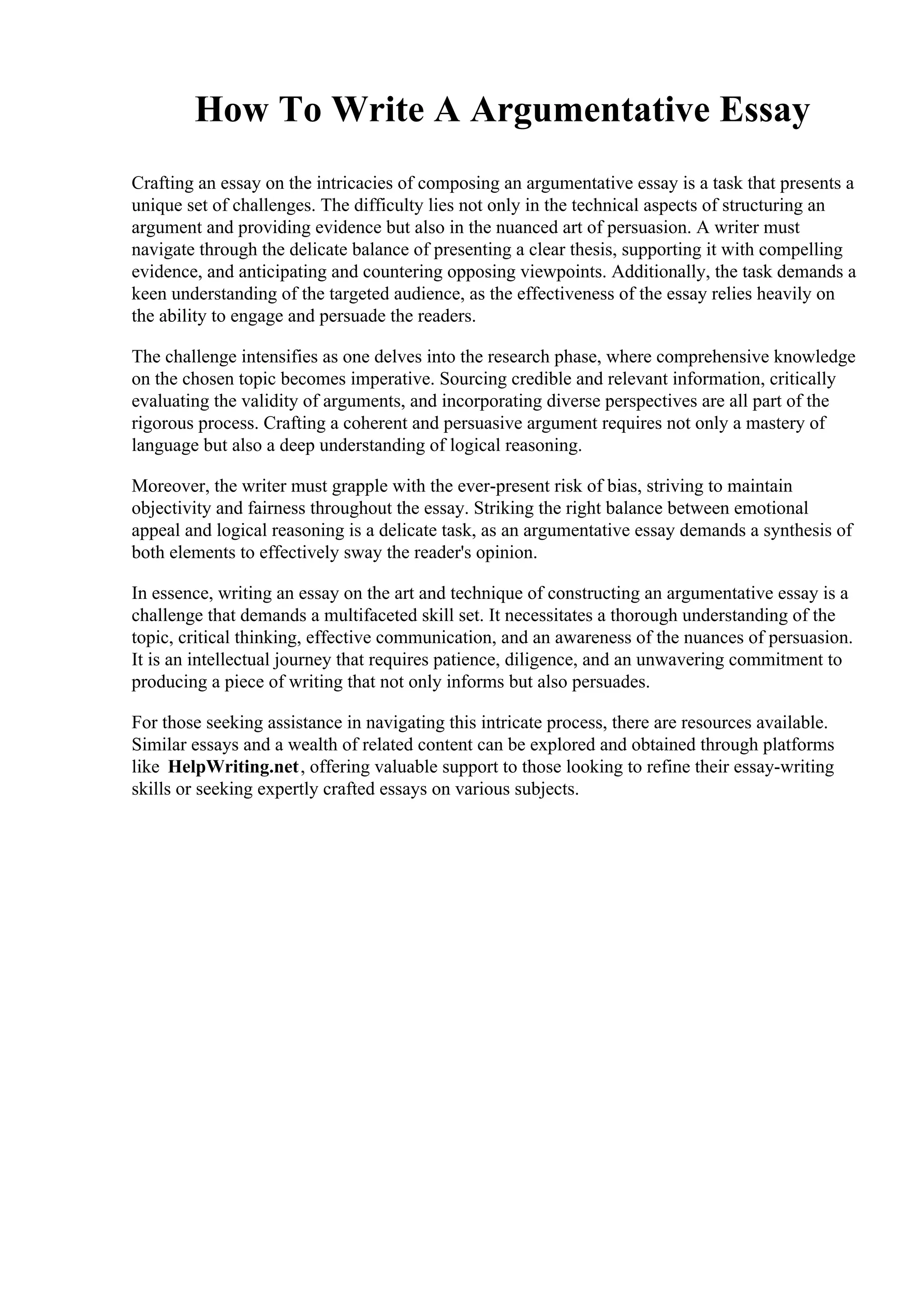 How To Write A Argumentative Essay.pdf