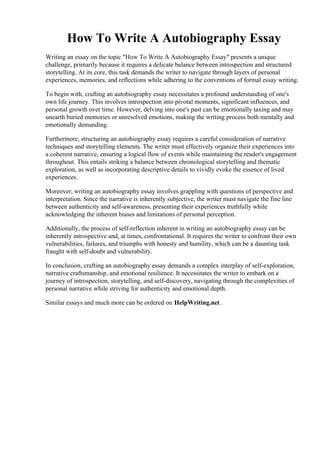 How To Write A Autobiography Essay.pdf