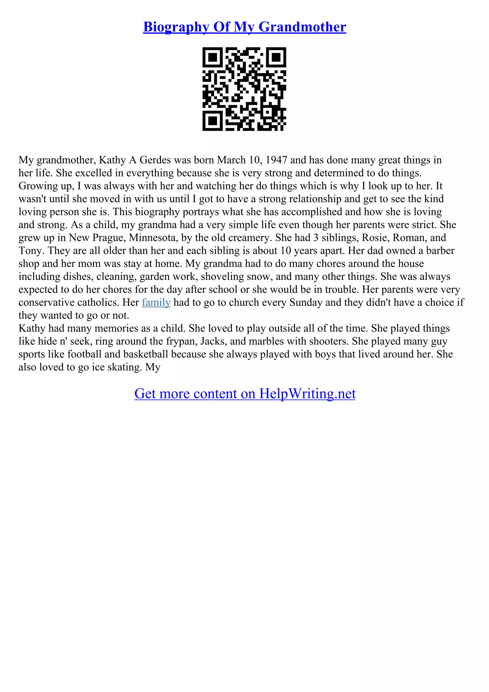 How To Write A Biography Essay Examples | PDF