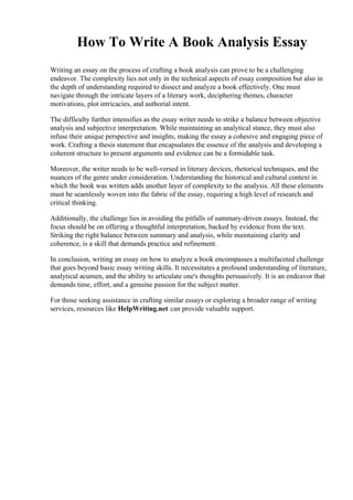 How To Write A Book Analysis Essay.pdf
