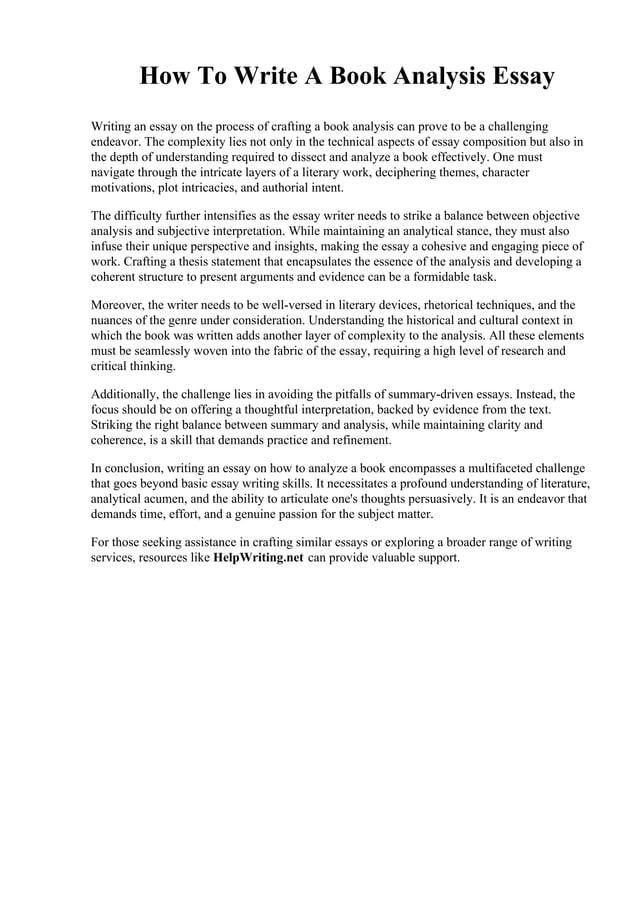 How To Write A Book Analysis Essay pdf How To Write A Book Analysis Essay pdf