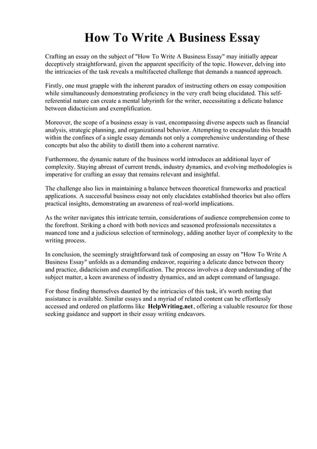 How To Write A Business Essay.pdf