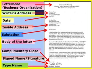 How To Write a Business/Formal Letter | PPTX