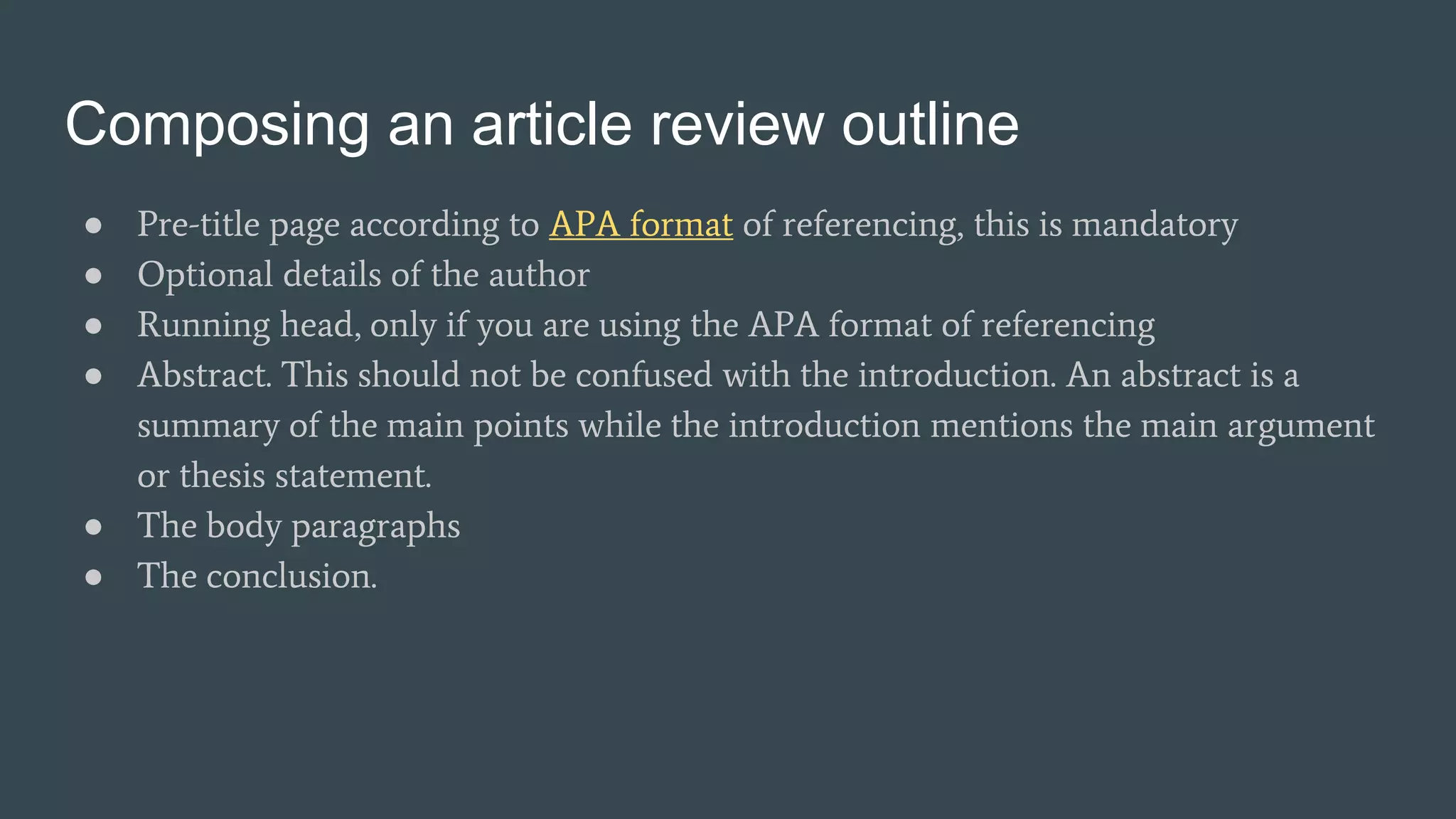 How to write a captivating article review | PPT