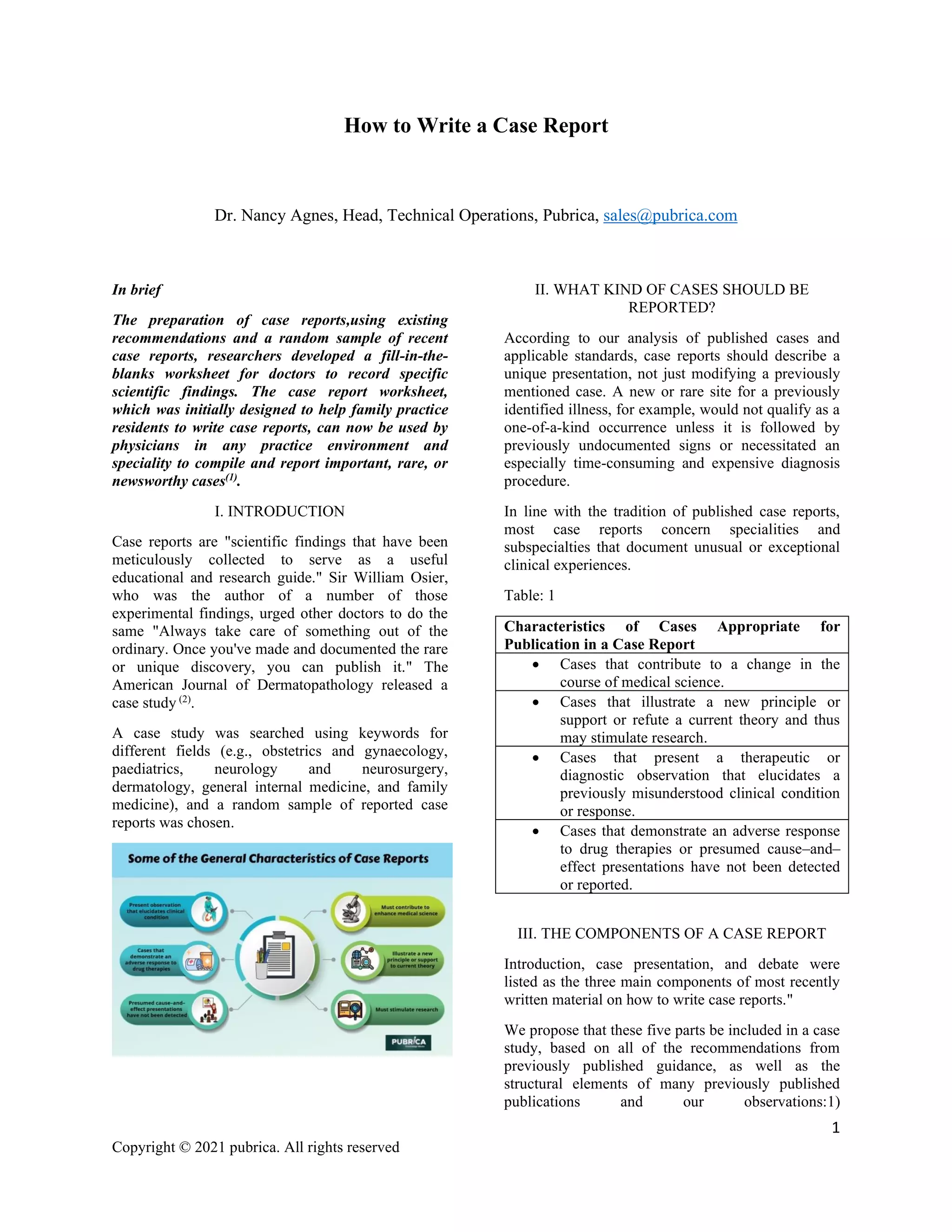How to write a case report - Pubrica | PDF