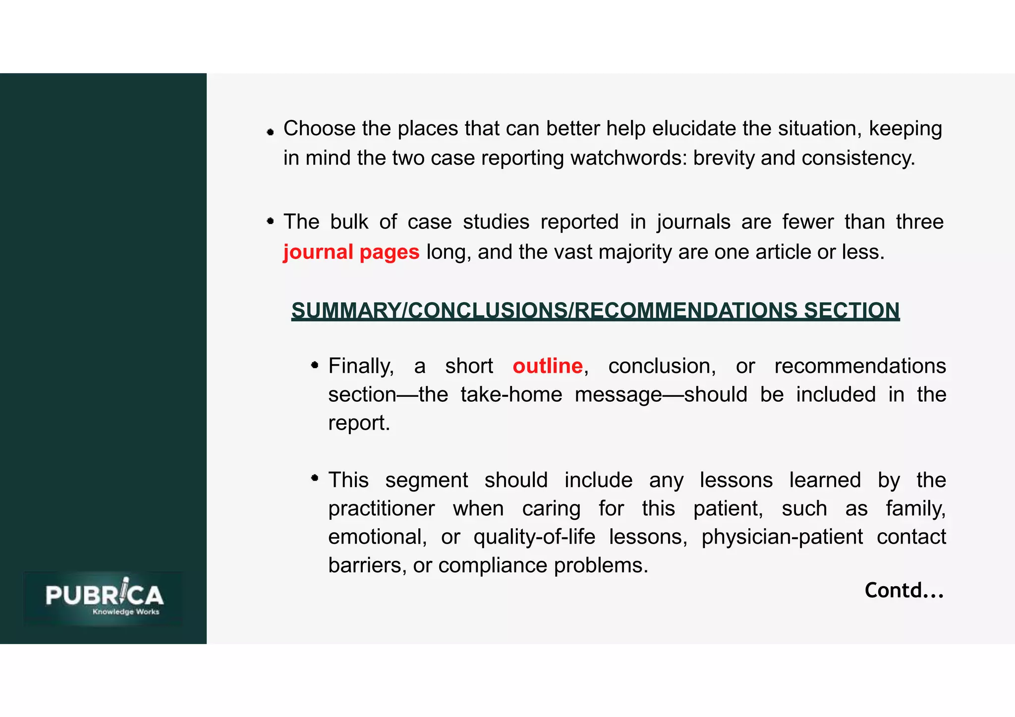 How to write a case report - Pubrica | PPTX