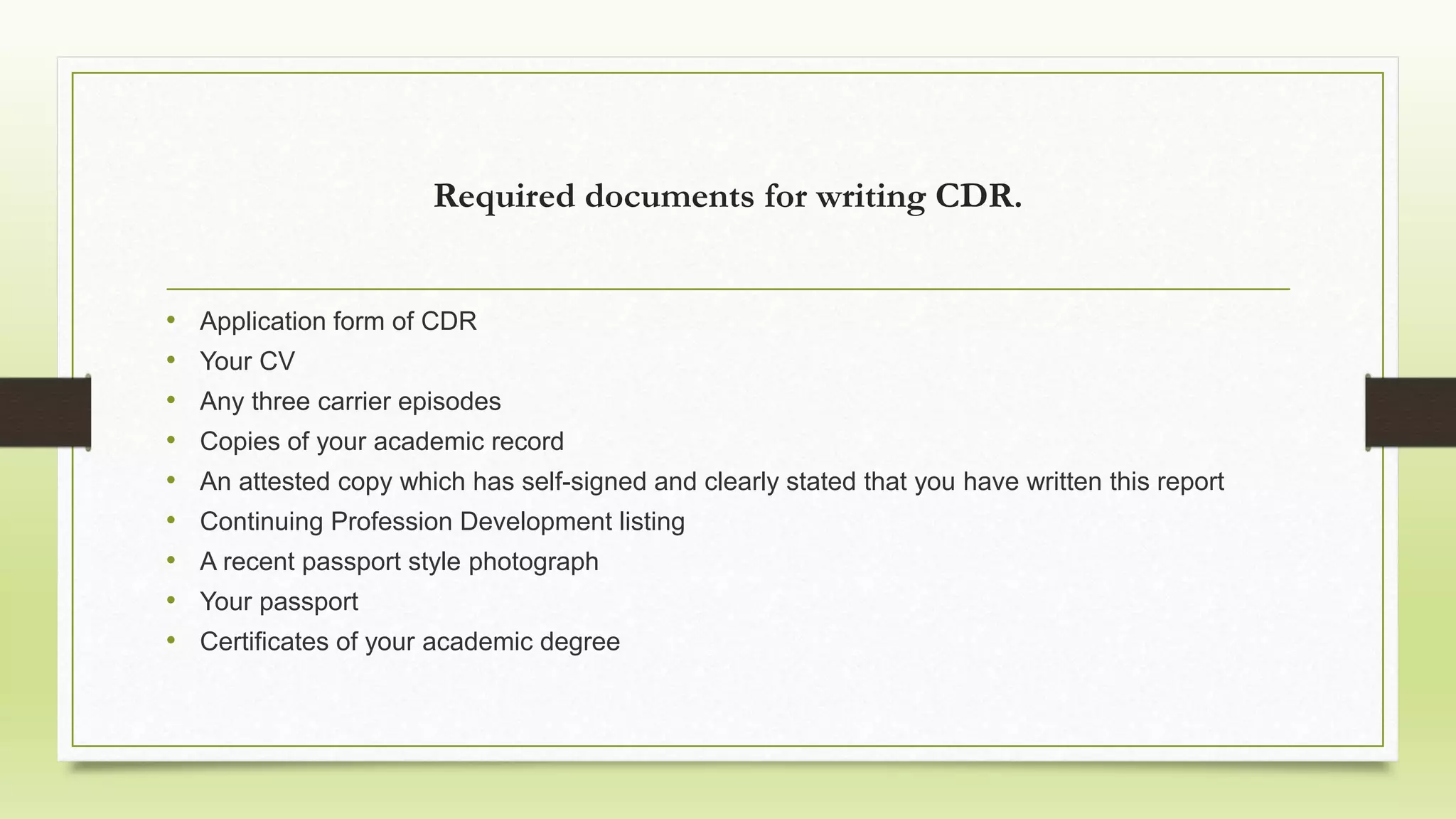 How to write a cdr | PPT