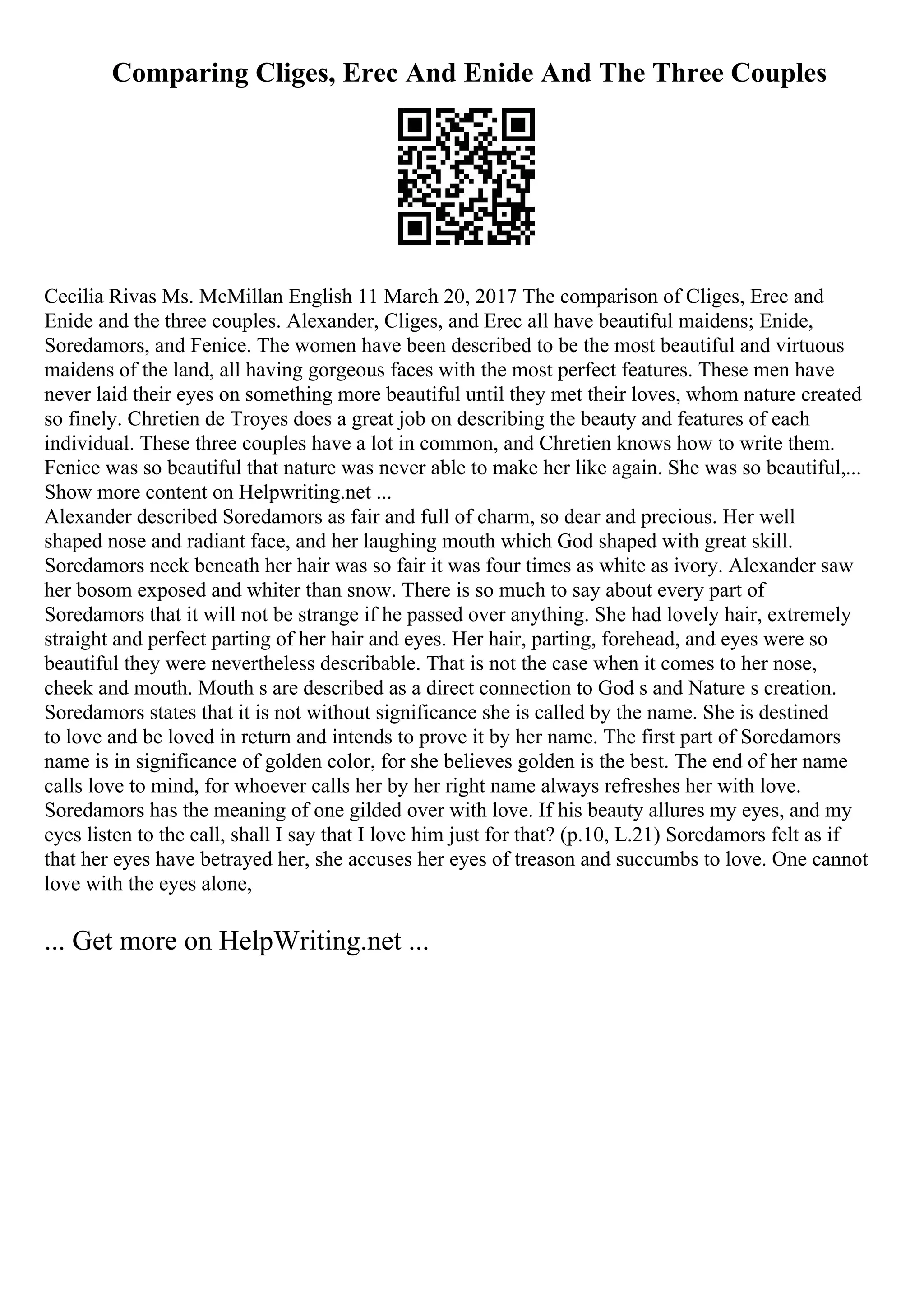 How To Write A Character Comparison Essay | PDF