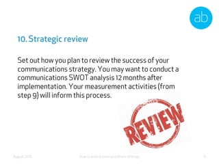 How to write a communications strategy | PDF