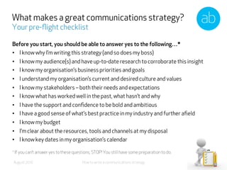 How to write a communications strategy | PDF