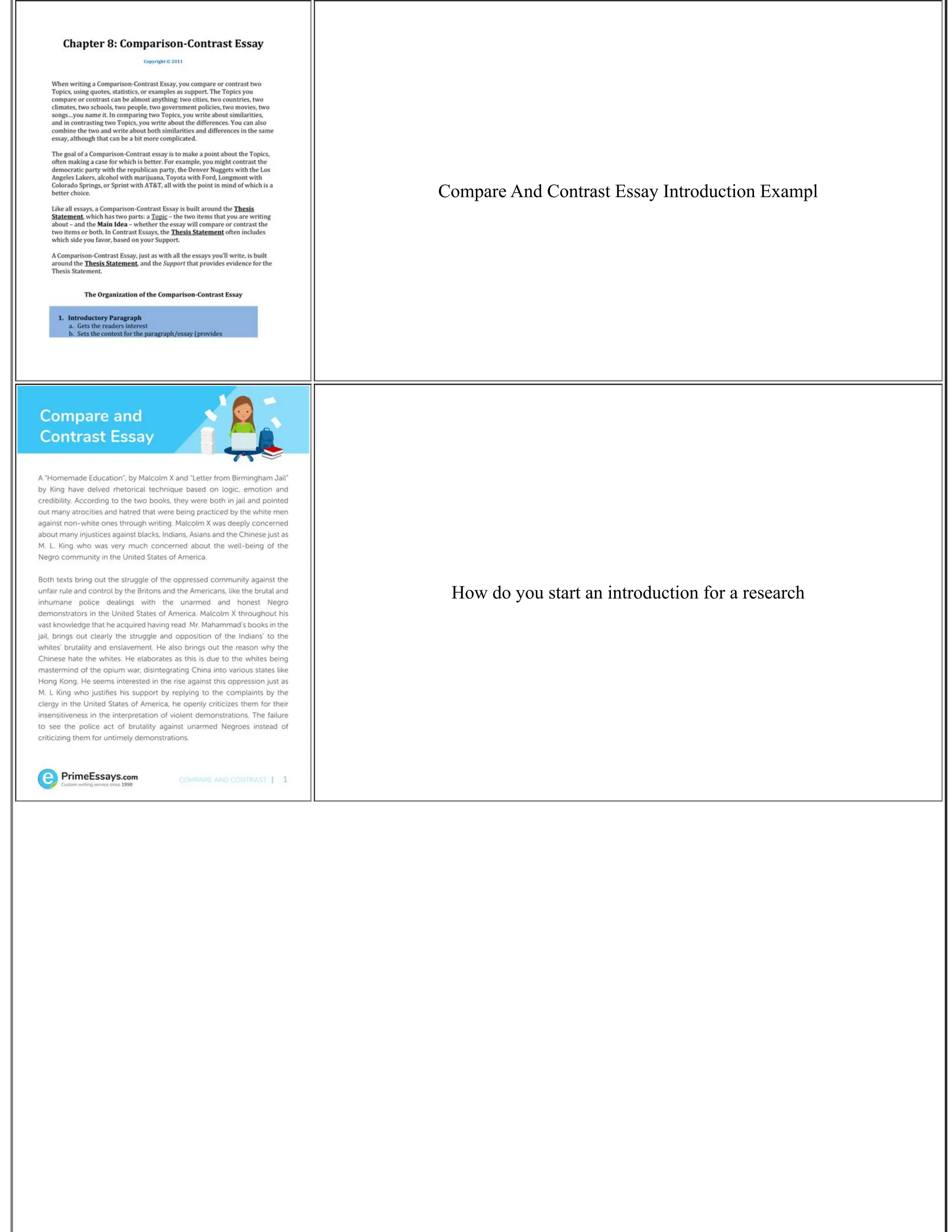 How To Write A Comparison Essay Introduction | PDF