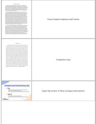 How To Write A Comparison Essay Introduction | PDF