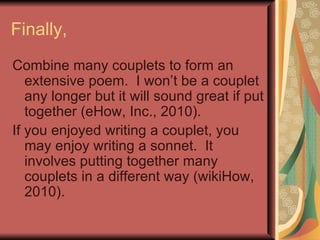 How to write a couplet | PPT