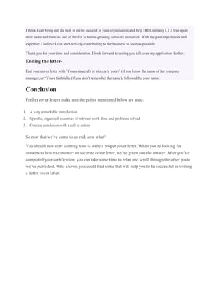 How to write a cover letter complete guide for beginners | PDF