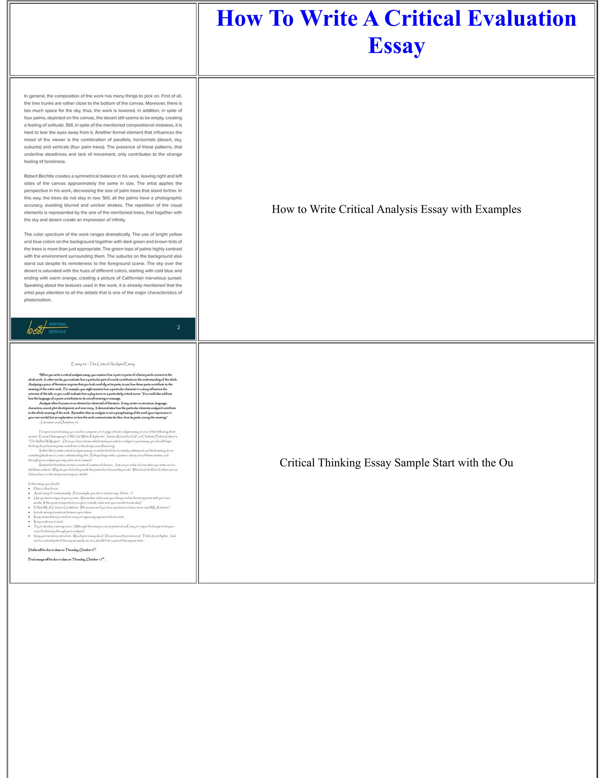 How To Write A Critical Evaluation Essay | PDF