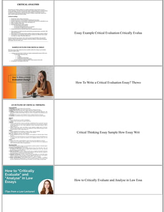 How To Write A Critical Evaluation Essay | PDF