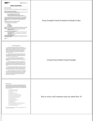 How To Write A Critical Evaluation Essay | PDF