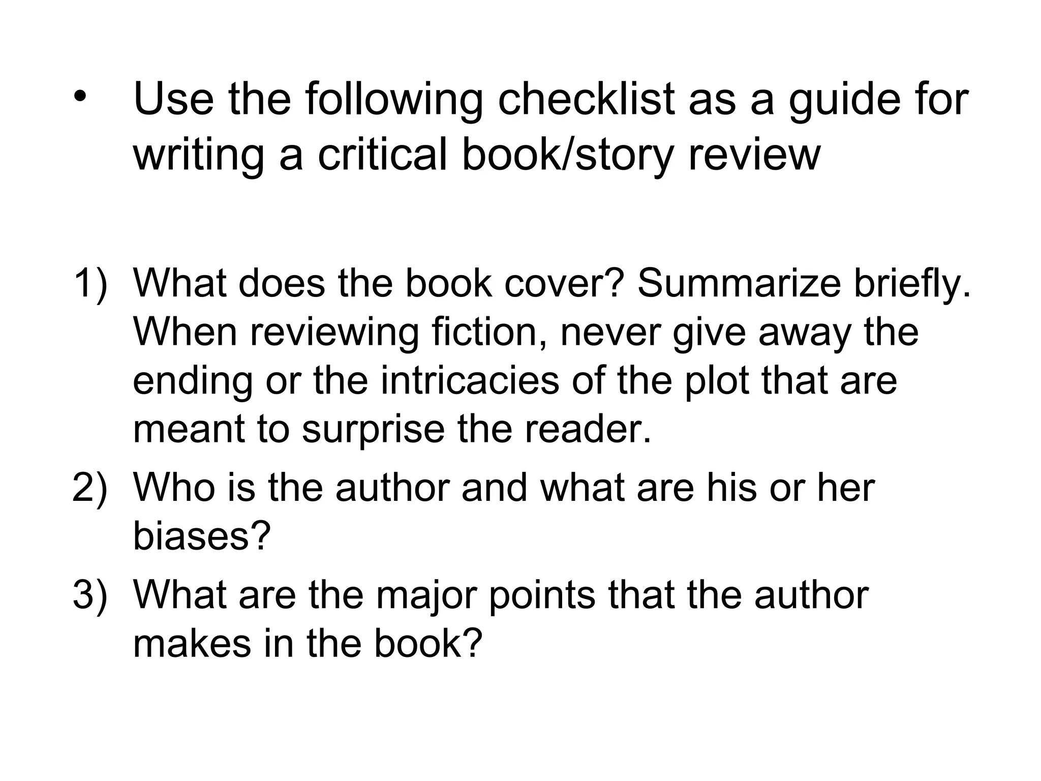 How to write a critique | PPT