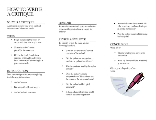 How to write_a_critique | PPT