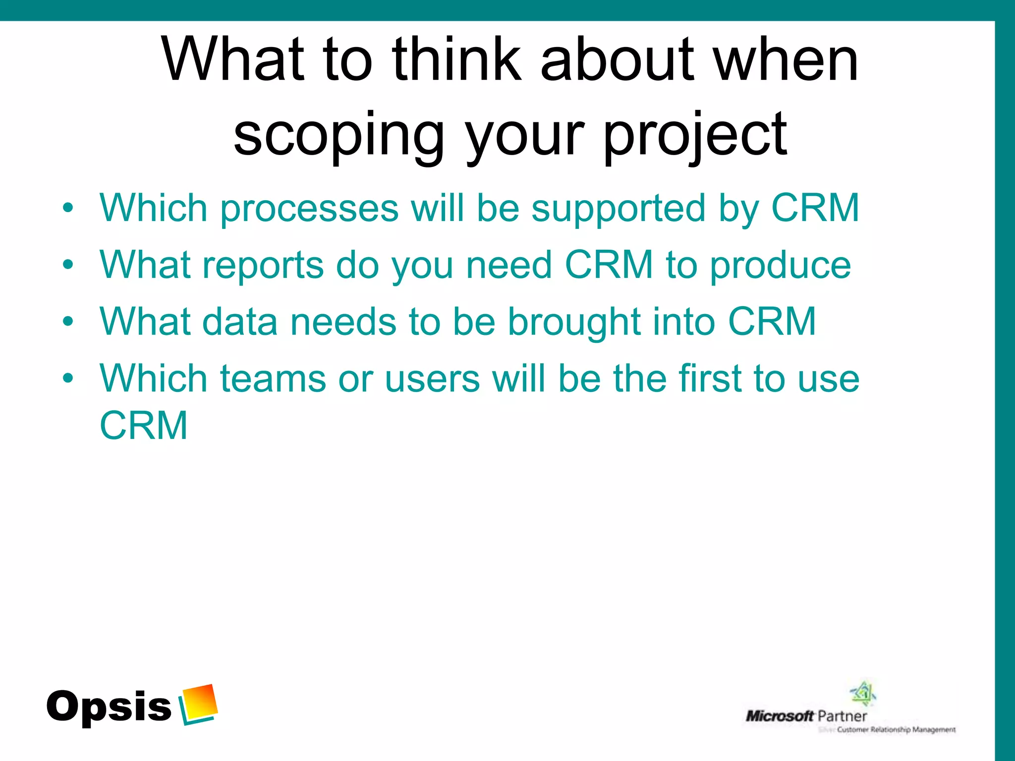 How to write a CRM scope document - the key to a successful solution | PPSX