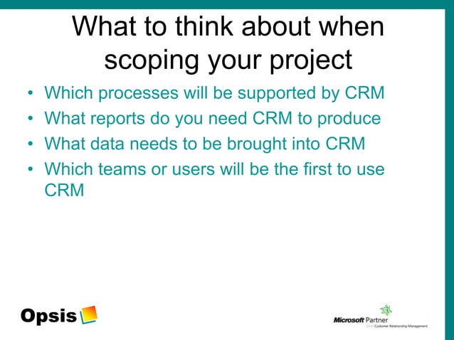 How to write a CRM scope document - the key to a successful solution | PPSX