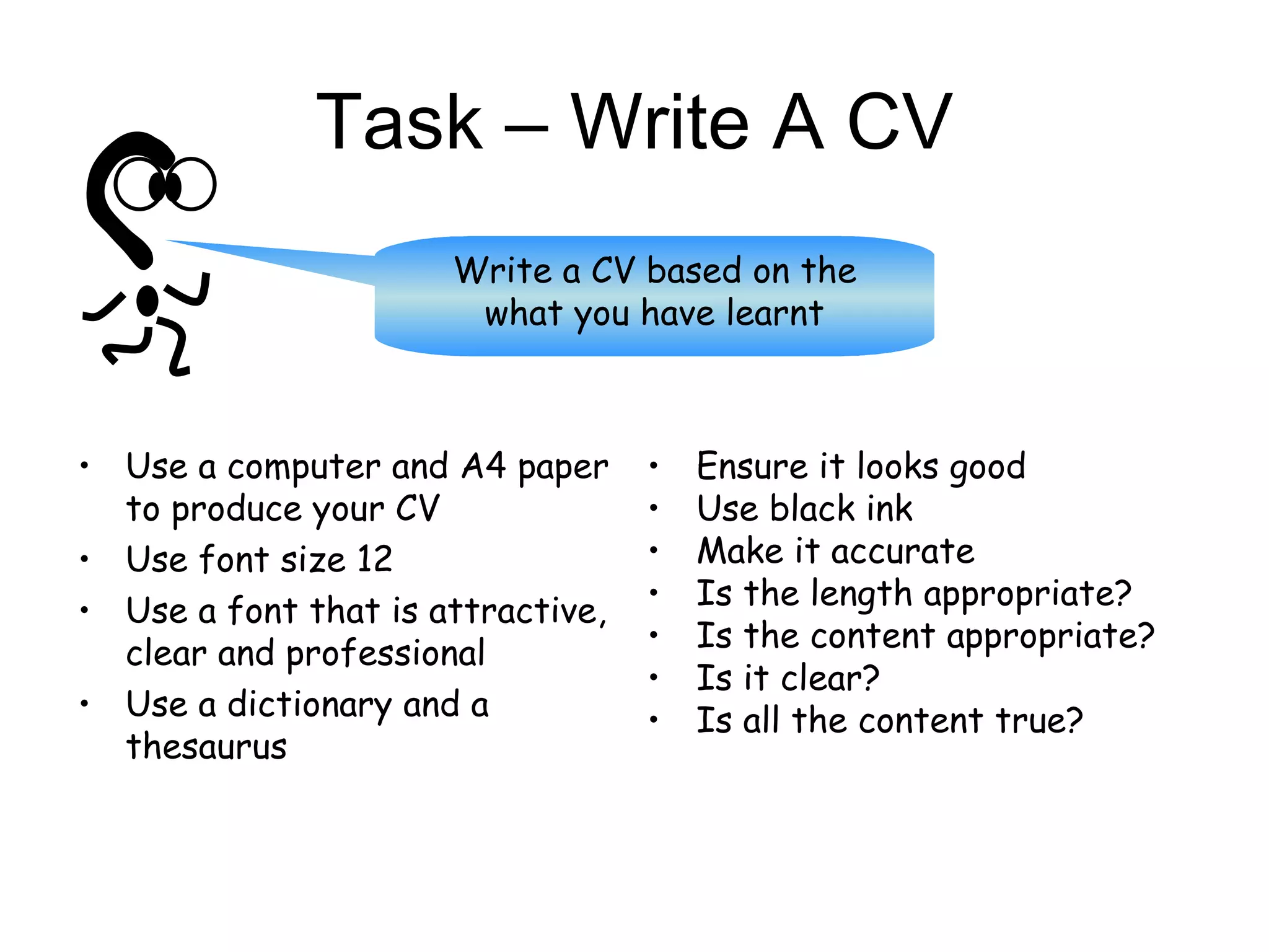 How to write a CV | PPT