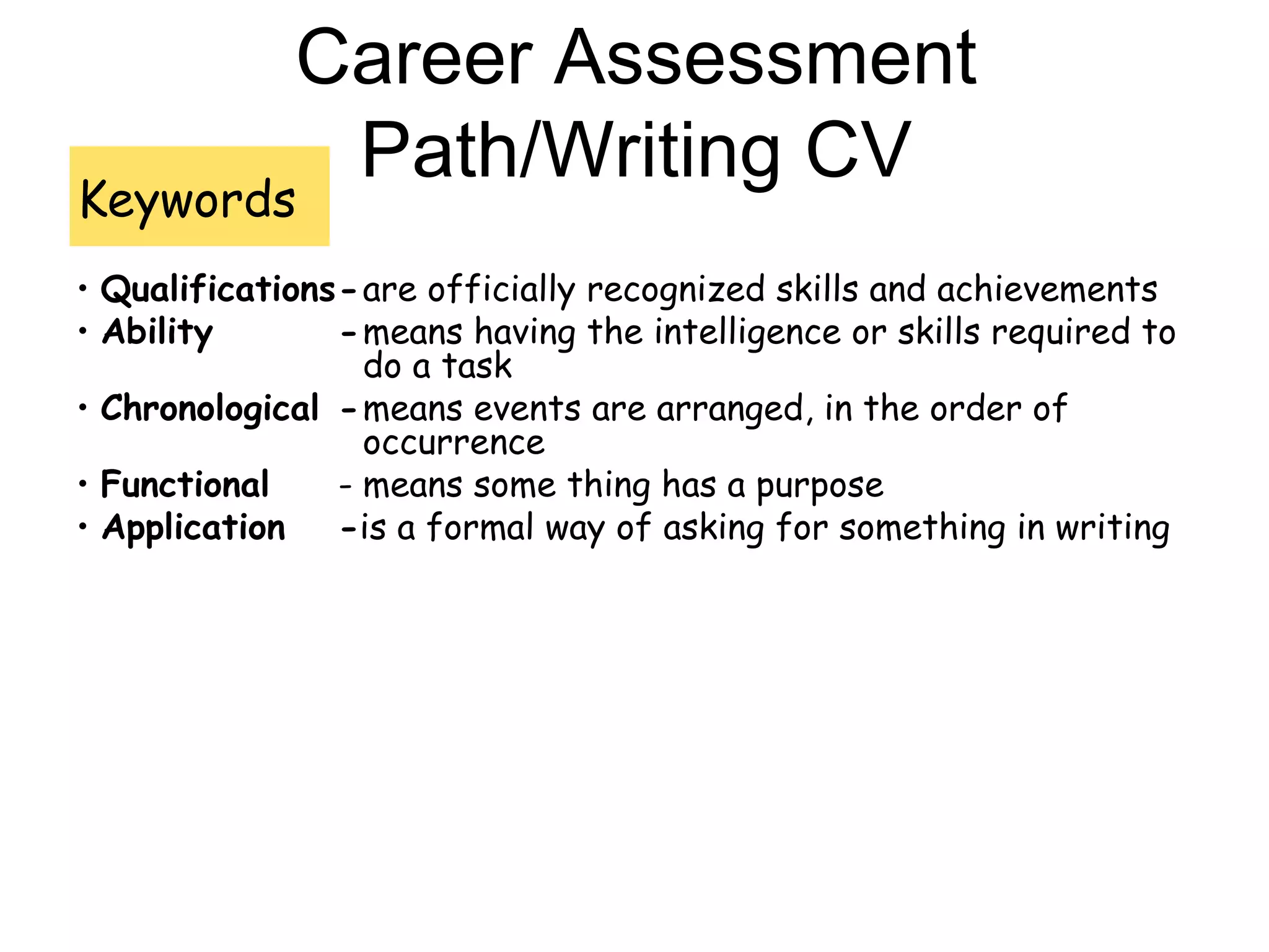 How to write a CV | PPT