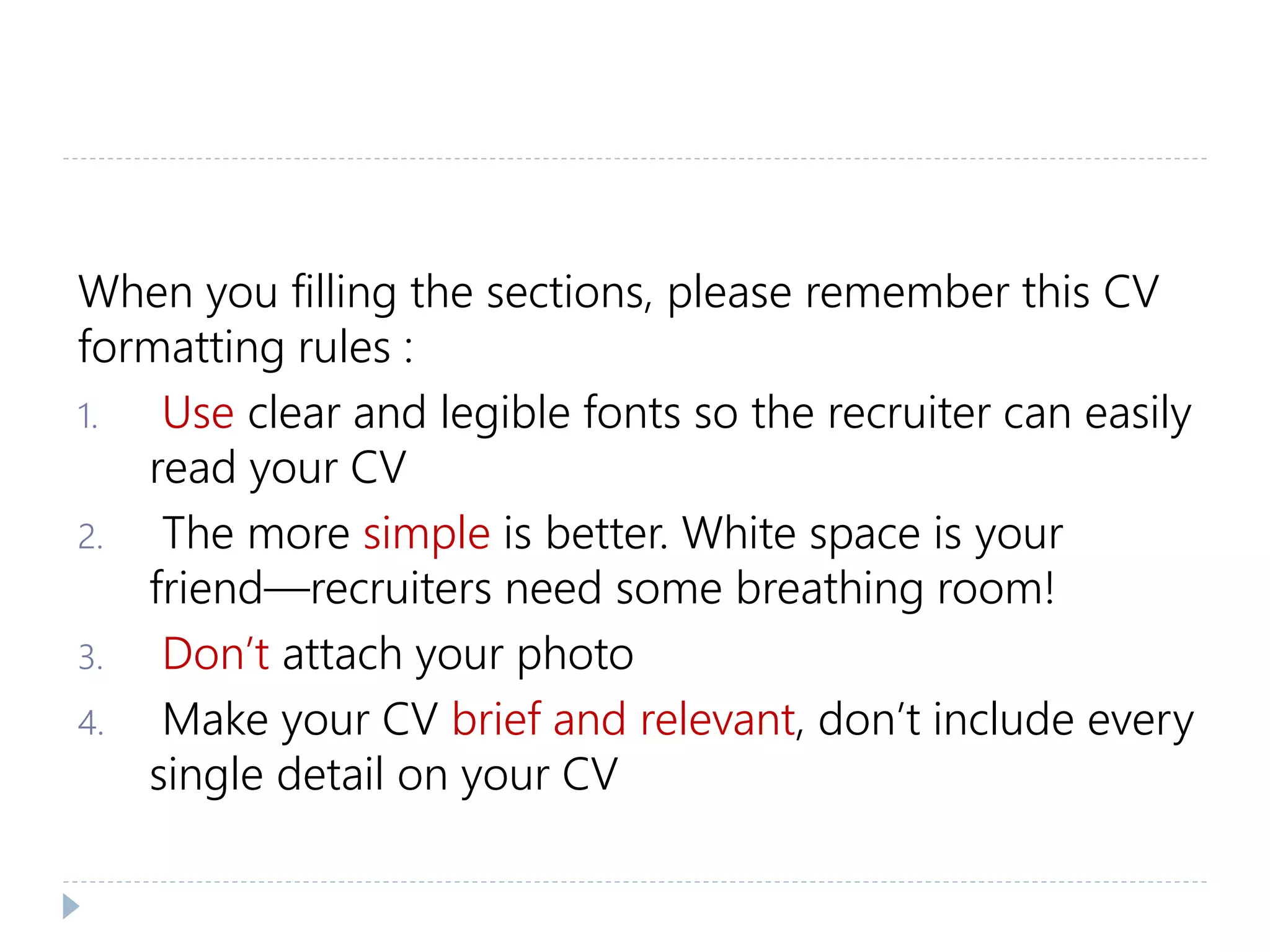 How to write a CV for fresh graduates | PPTX